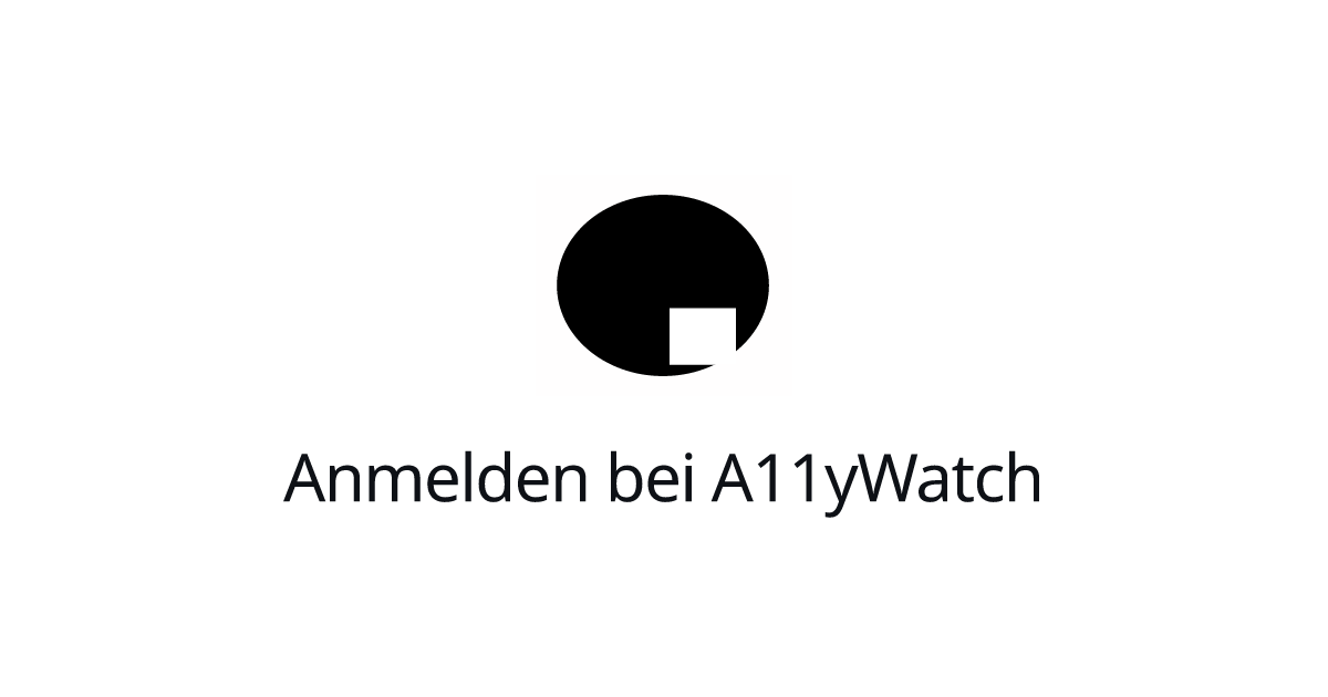 Anmelden bei A11yWatch